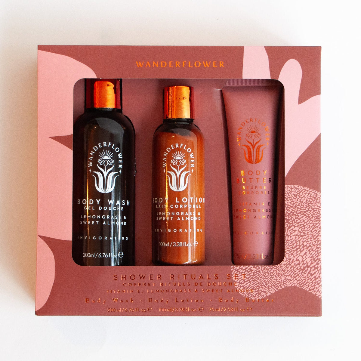 Wanderflower Shower Set – Zebra Blush